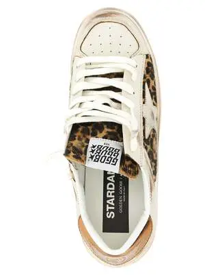 GOLDEN GOOSE Stardan Leopard Print Pony Hair Sneakers