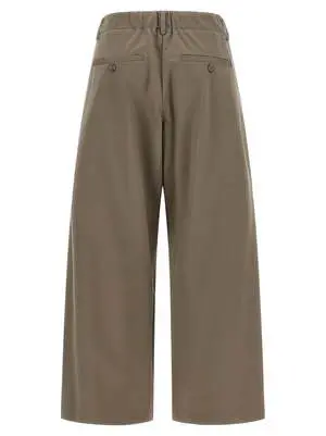 Brunello Cucinelli Interlock Couture Wide Leg Cropped Pants - Gray