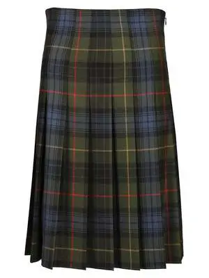 Etro Pleated Checked Wool Skirt - Multicolor