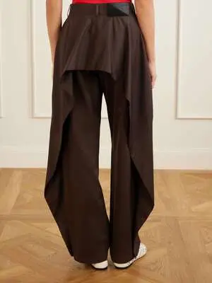 Loewe Cotton And Silk-blend Gabardine Wide-leg Pants