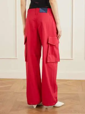 Loewe Belted Cotton And Silk-blend Gabardine Cargo Pants