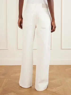 Loewe Anagram Embroidered Mid-rise Wide-leg Jeans
