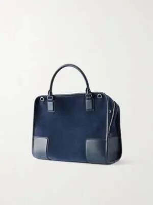 Loewe Amazona Leather-trimmed Suede Tote