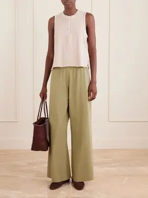 JAMES PERSE Cotton Piqué Tank With Button Placket