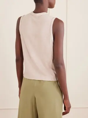 JAMES PERSE Cotton Piqué Tank With Button Placket