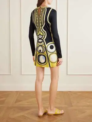 La DoubleJ Slinky Printed Jersey Mini Dress