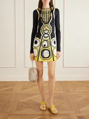 La DoubleJ Slinky Printed Jersey Mini Dress