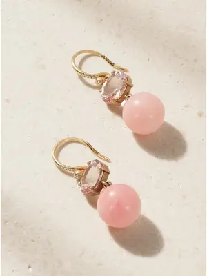 Irene Neuwirth 18-karat Rose Gold, Morganite, Opal, And Diamond Earrings - Pink