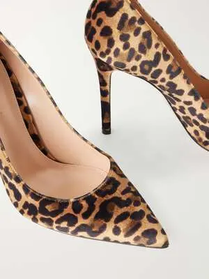 GIANVITO ROSSI 105 Leopard-print Velvet Pumps