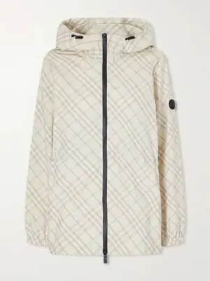 Burberry Checked Shell Jacket - Beige