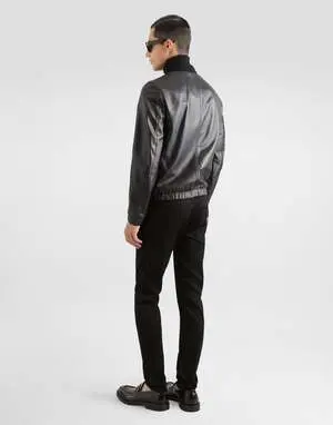 Dolce & Gabbana Leather Jacket With Branded Tag