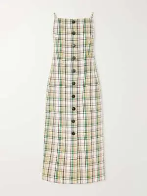 Carolina Herrera Checked Woven Midi Dress - Multi