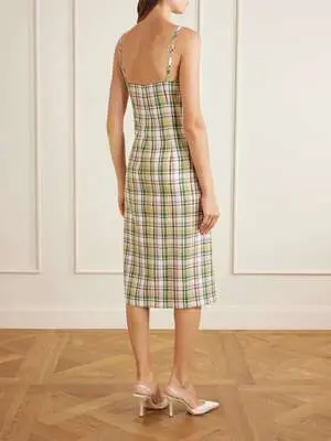 Carolina Herrera Checked Woven Midi Dress