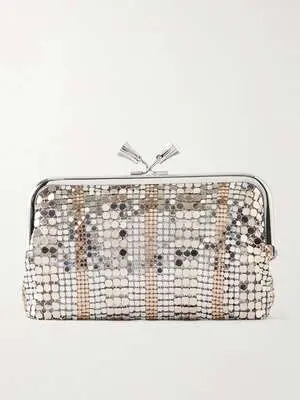 ANYA HINDMARCH Maud Tassel Chainmail Clutch - Silver