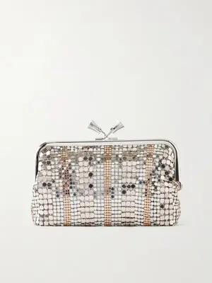 ANYA HINDMARCH Maud Tassel Chainmail Clutch - Silver