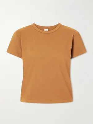 LESET Margo Cotton-jersey T-shirt - Brown