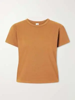 LESET The Margo Cotton-jersey T-shirt - Camel