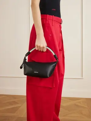 Loewe Cala Leather Shoulder Bag - Black