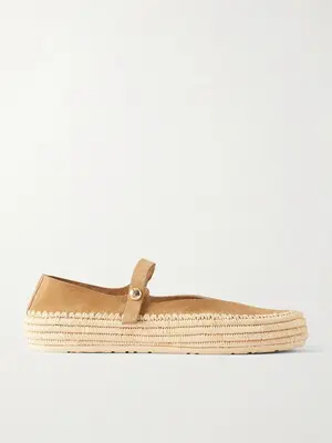 Loewe Suede Mary Jane Espadrilles - Brown
