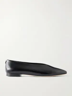 JIMMY CHOO Margot Leather Ballet Flats - Black