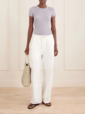 JAMES PERSE Ribbed Cotton And Cashmere-blend T-shirt - Gray
