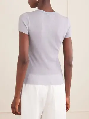 JAMES PERSE Ribbed Cotton And Cashmere-blend T-shirt - Gray