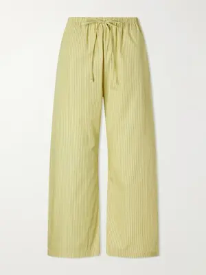 LESET LESET Yoshi Striped Cotton And Lyocell-Blend Wide-Leg Pants