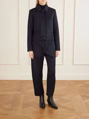 NILI LOTAN Shon Wool-gabardine Straight-leg Pants
