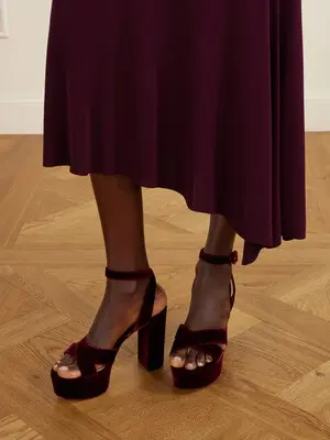 GIANVITO ROSSI Sabrina 70 Velvet Platform Sandals