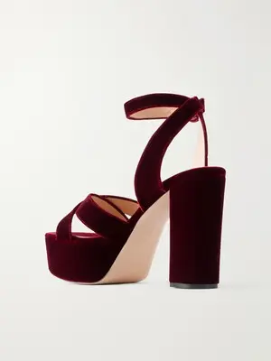 GIANVITO ROSSI Sabrina 70 Velvet Platform Sandals