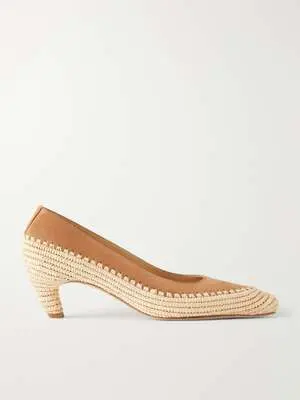 Gabriela Hearst Peggy 50 Crocheted Suede Pumps - Beige