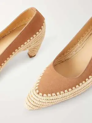 Gabriela Hearst Peggy 50 Crocheted Suede Pumps