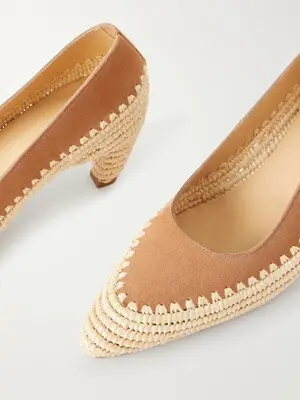 Gabriela Hearst Peggy Crocheted Suede Pumps