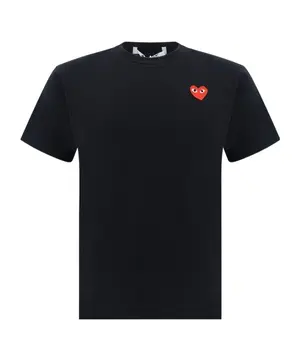 Comme Des Garçons Short-sleeved Round Collar T-shirt - Black