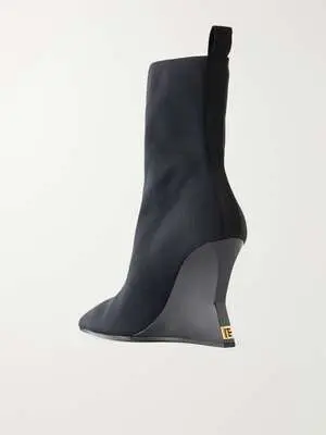 Balmain Knitted Wedge Ankle Boots