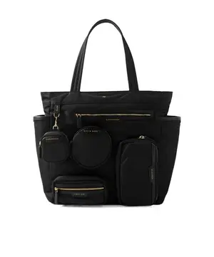 ANYA HINDMARCH Commuter Leather-trimmed Tote - Black