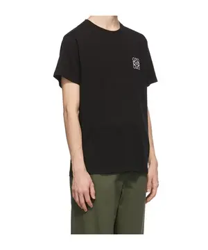 Loewe Logo Embroidered Crewneck T-shirt - Black