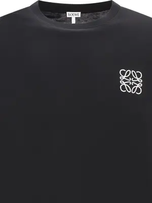 Loewe Logo Embroidered Crewneck T-shirt - Black