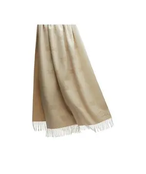 Max Mara Logo Tassel Scarf - White