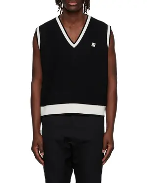 We11Done Logo-patch Wool-blend Vest