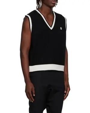 We11Done Logo-patch Wool-blend Vest