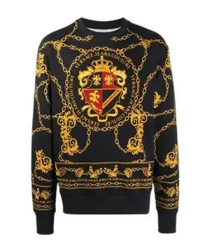 Versace Logo Printed Sweater - Black