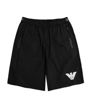 Emporio Armani Logo Logo Casual Shorts - Black