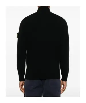 Stone Island High-neck Button Wool Sweater