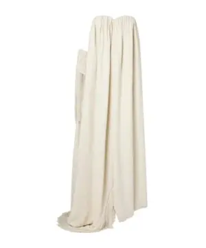 Calvin Klein Vicky Fringed Gathered Gown - White