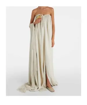 Calvin Klein Vicky Fringed Gathered Gown