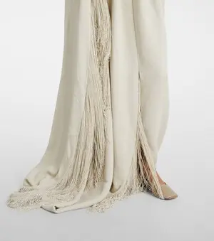 Calvin Klein Vicky Fringed Gathered Gown