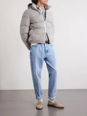 Brunello Cucinelli Quilted Herringbone Down Jacket