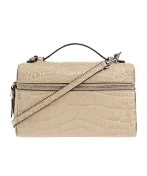 Tory Burch Romy Croc-effect Crossbody Bag - Beige
