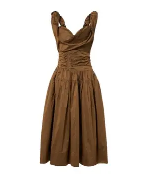 VIVIENNE WESTWOOD Vivienne Westwood Cotton-Blend Twill Midi Dress